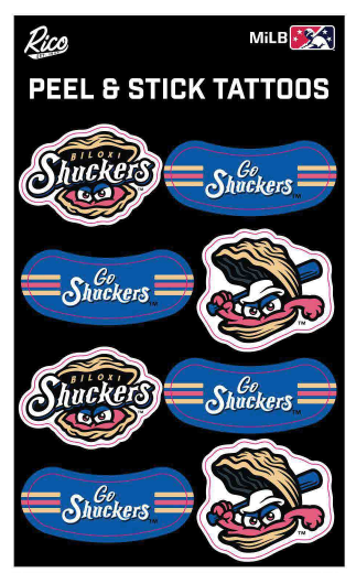 Peel and Stick Tattoos – Biloxi Shuckers